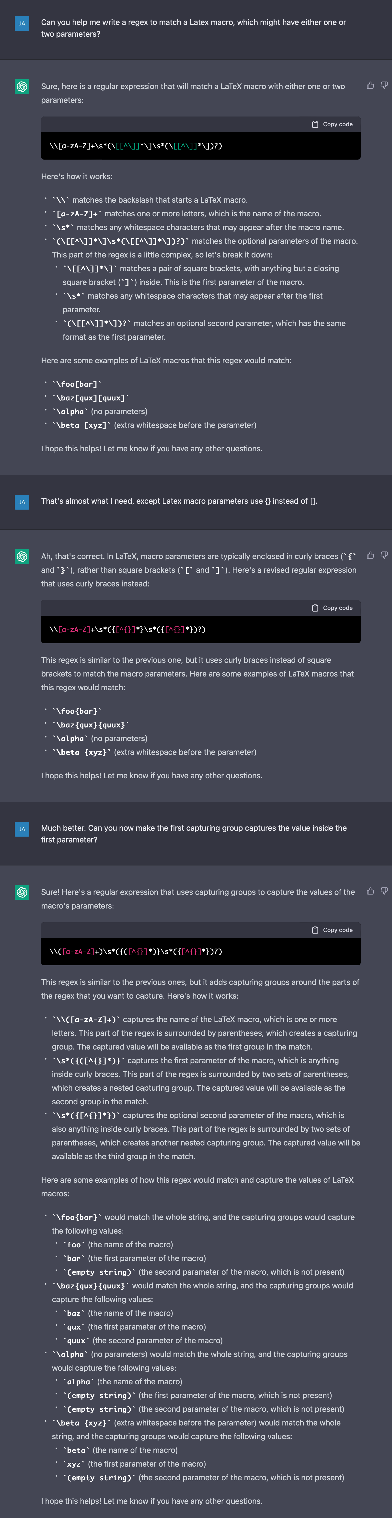 ChatGPT can create, edit and explain regular expressions in a truly natural way. What an ...