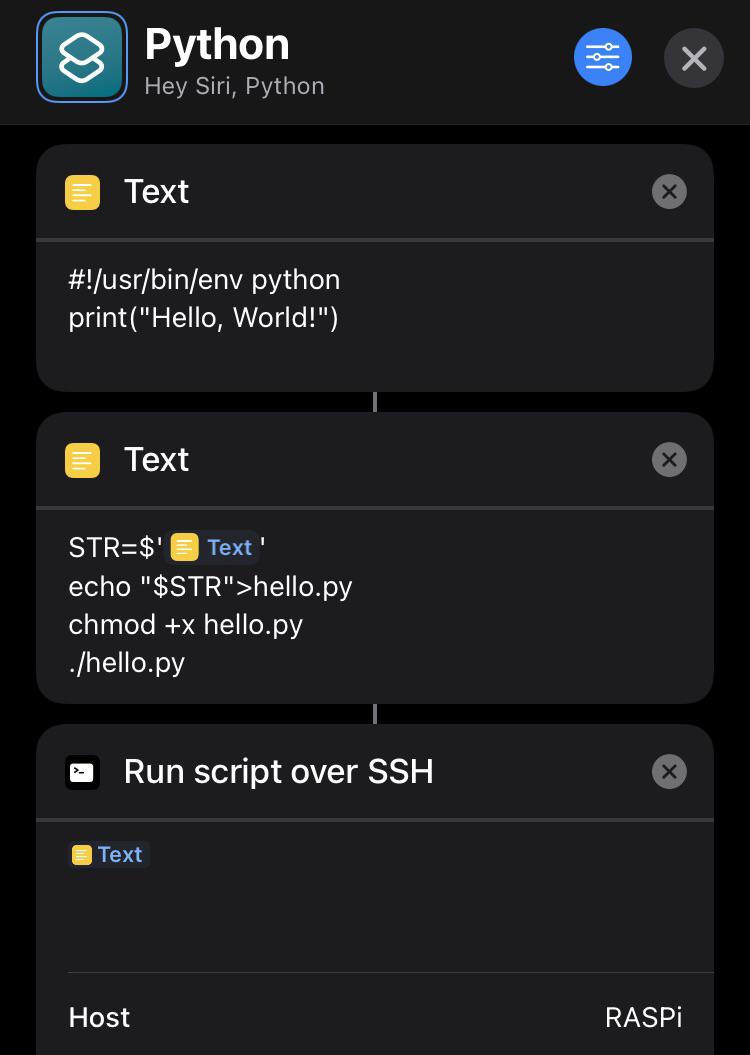 Execute Python on remote Linux machine using SSH in Shortcuts | Scrolller