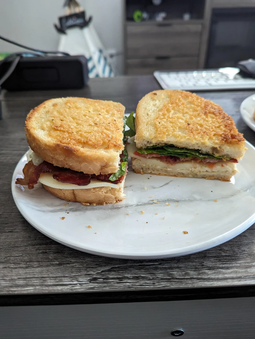 BLT on mancini's bread with a Parm crust. | Scrolller