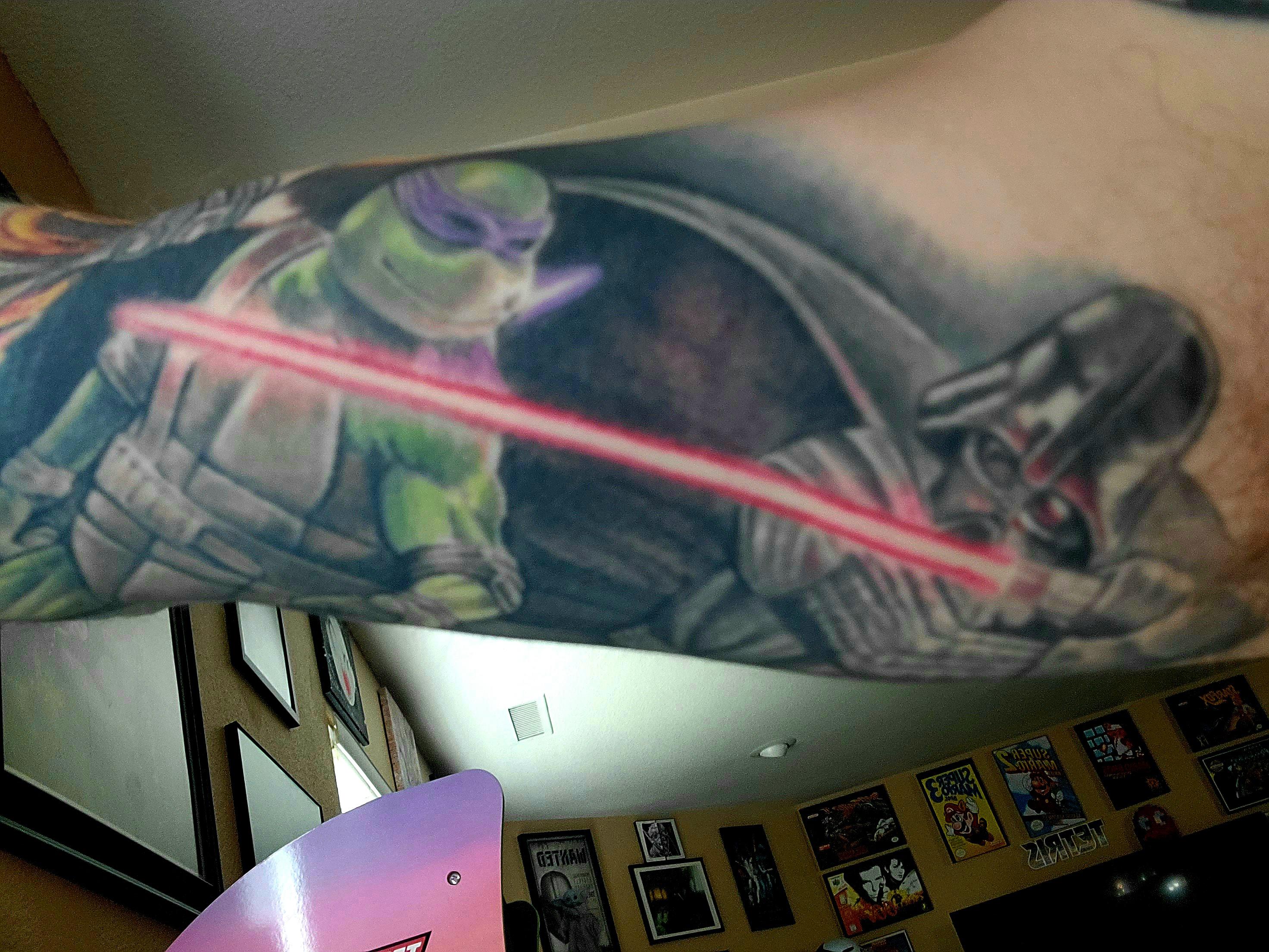 My Donatello with a dual lightsaber fighting Vader. | Scrolller