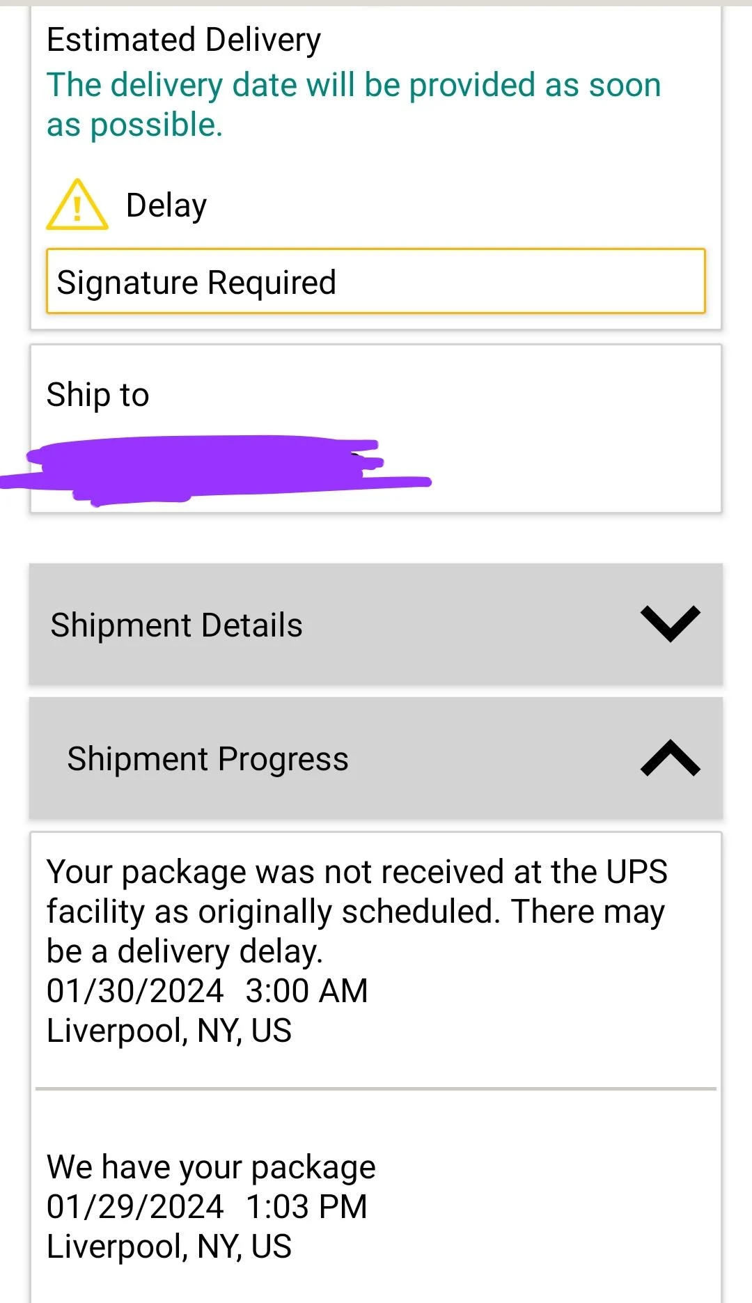 Was supposed to be delivered yesterday but this is all the tracking says??? | Scrolller