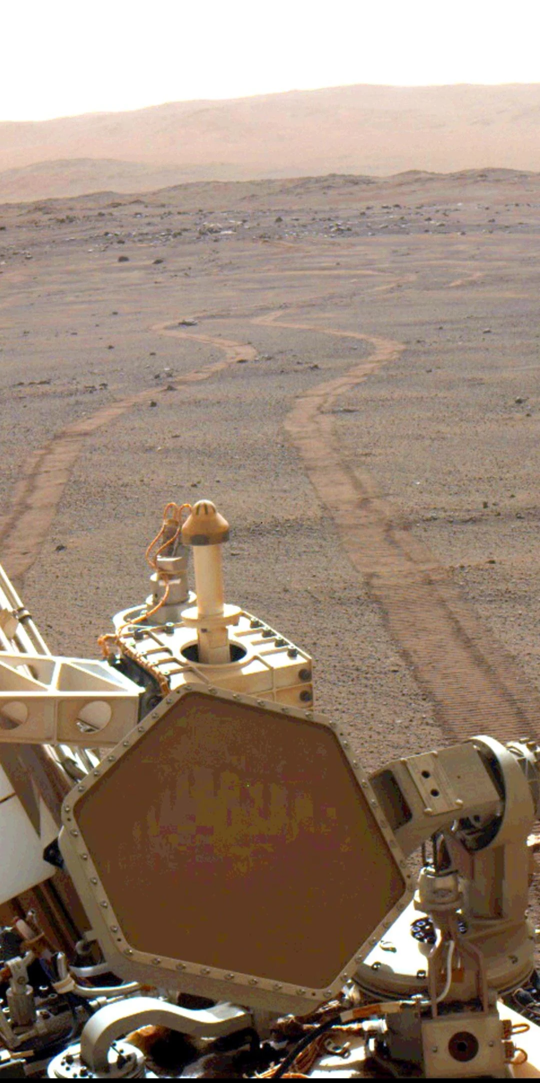 Perseverance Looks Back at Wheel Tracks | Scrolller