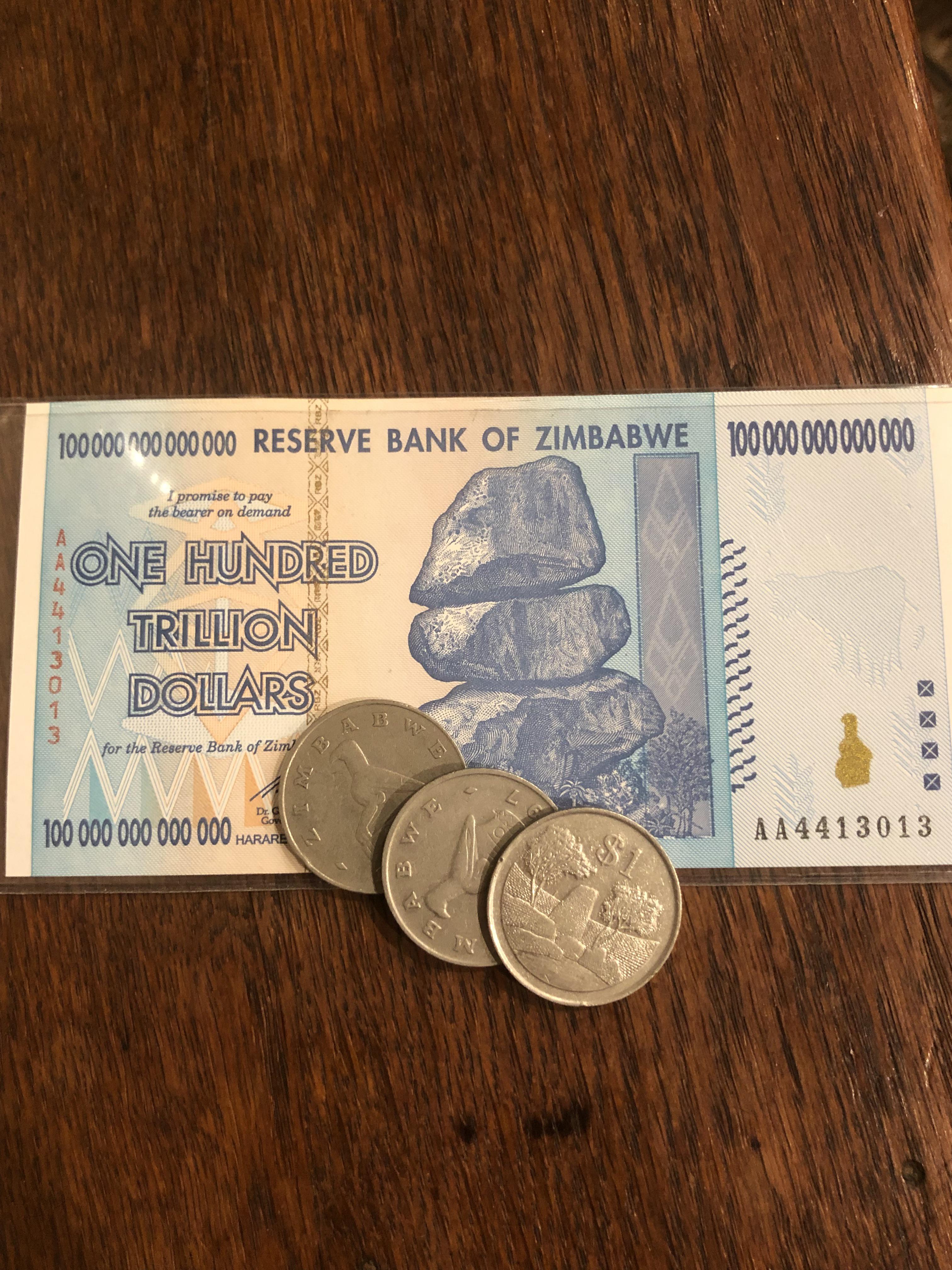 100,000,000,000,003 (one hundred trillion and three) Zimbabwe dollars | Scrolller