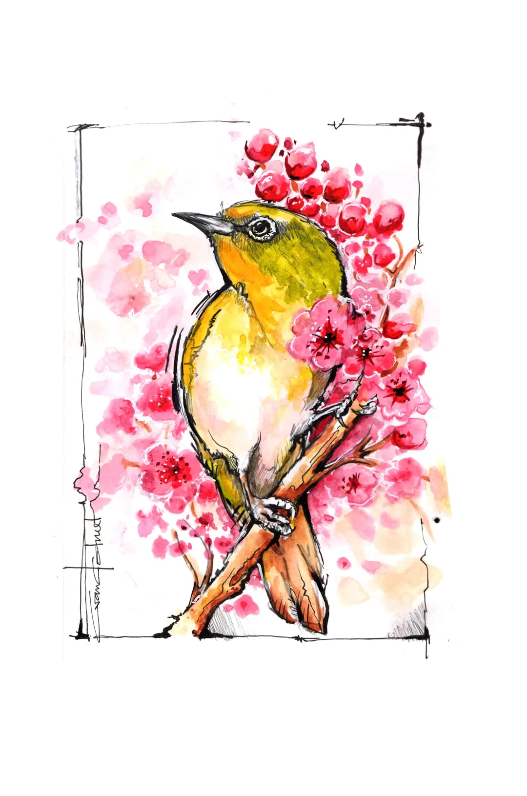 “white eye”, cvanDOTnet, watercolor, 2024 | Scrolller