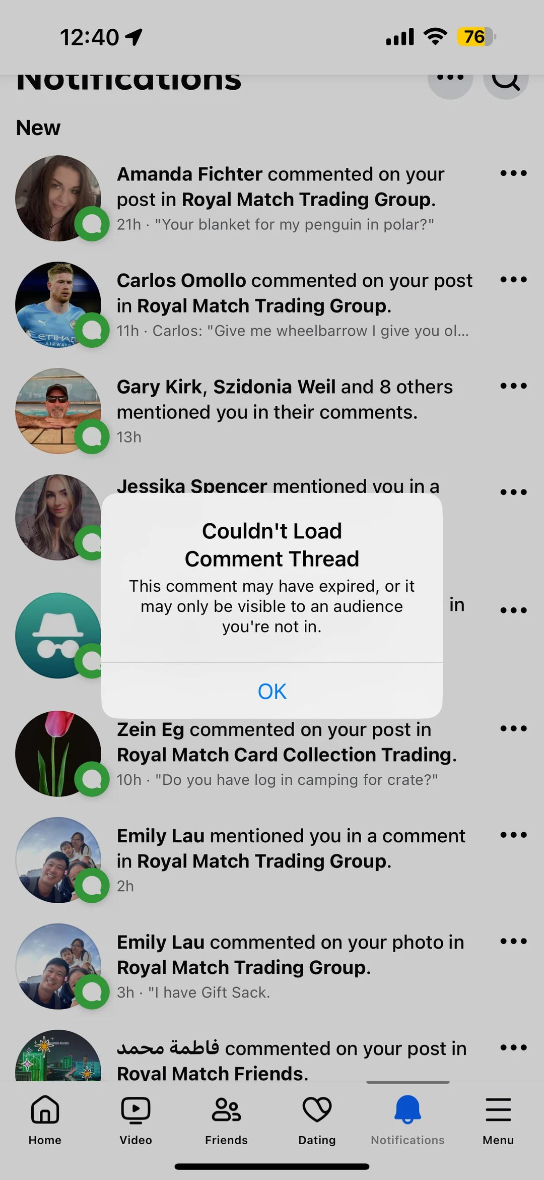 Facebook post, is this a sign being blocked or the comment or post got deleted it? | Scrolller