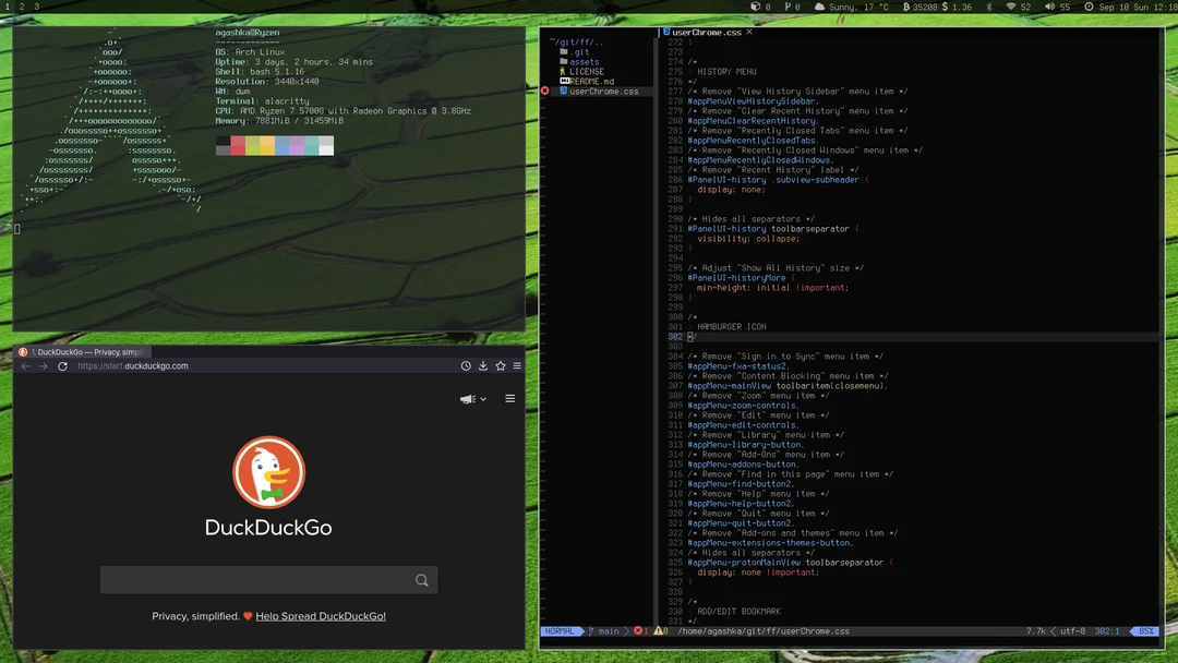 [dwm] Simple, dev setup | Scrolller