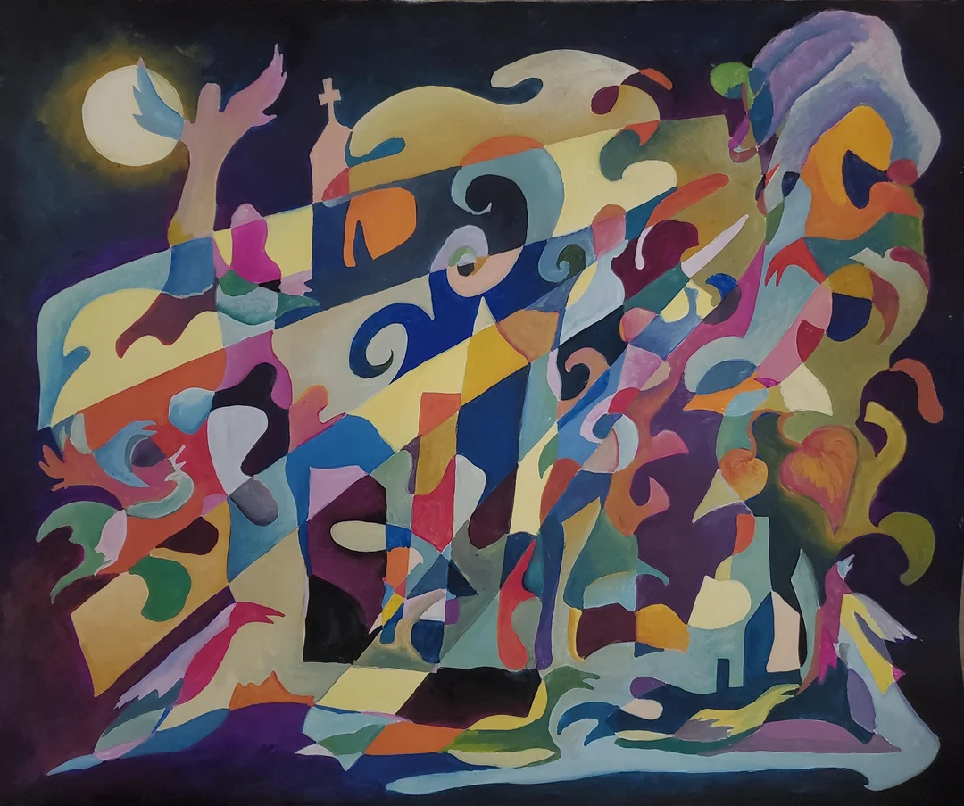 Blinding Lights, me, gouache, 2023 | Scrolller