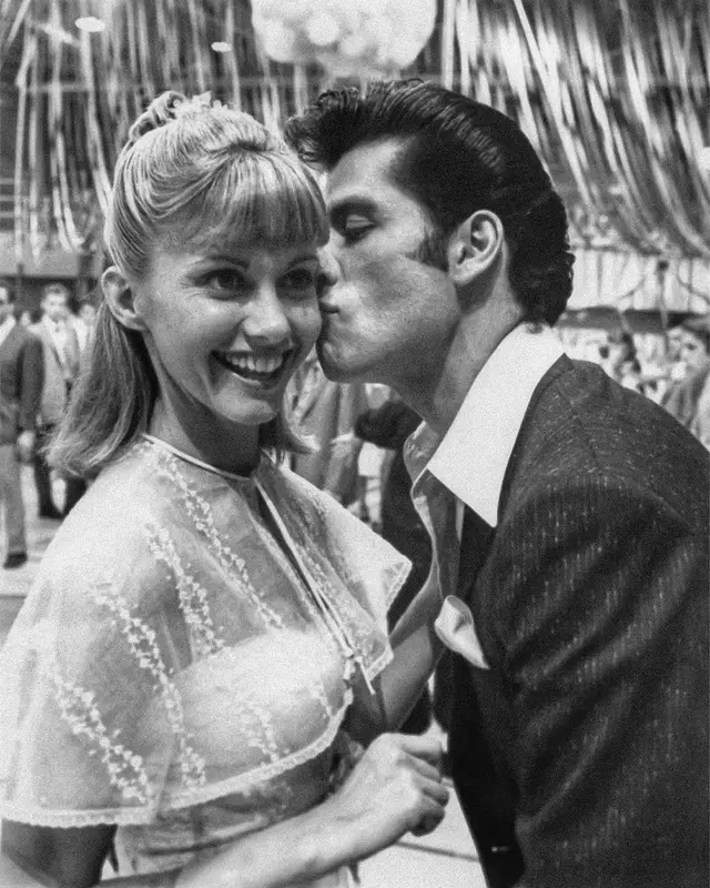 John Travolta and Olivia Newton-John photographed on the set of "Grease", 1978 | Scrolller