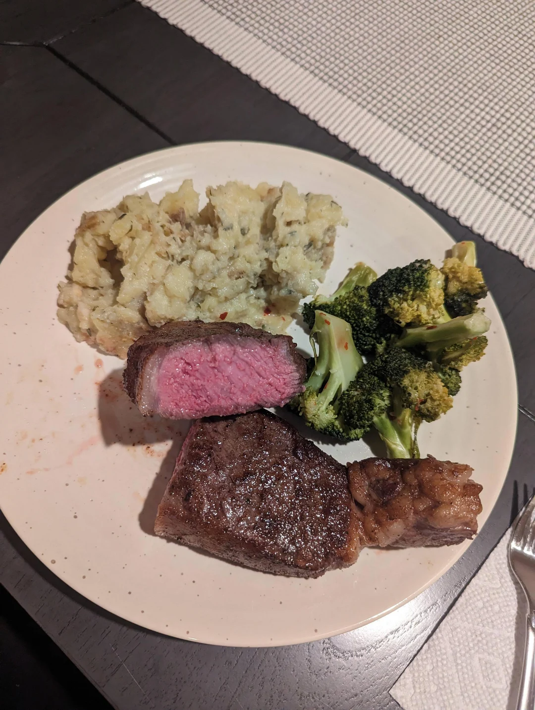 NY Strip at 133 for 2 hours. Very happy with my first attempt, best steak I've ever made ...