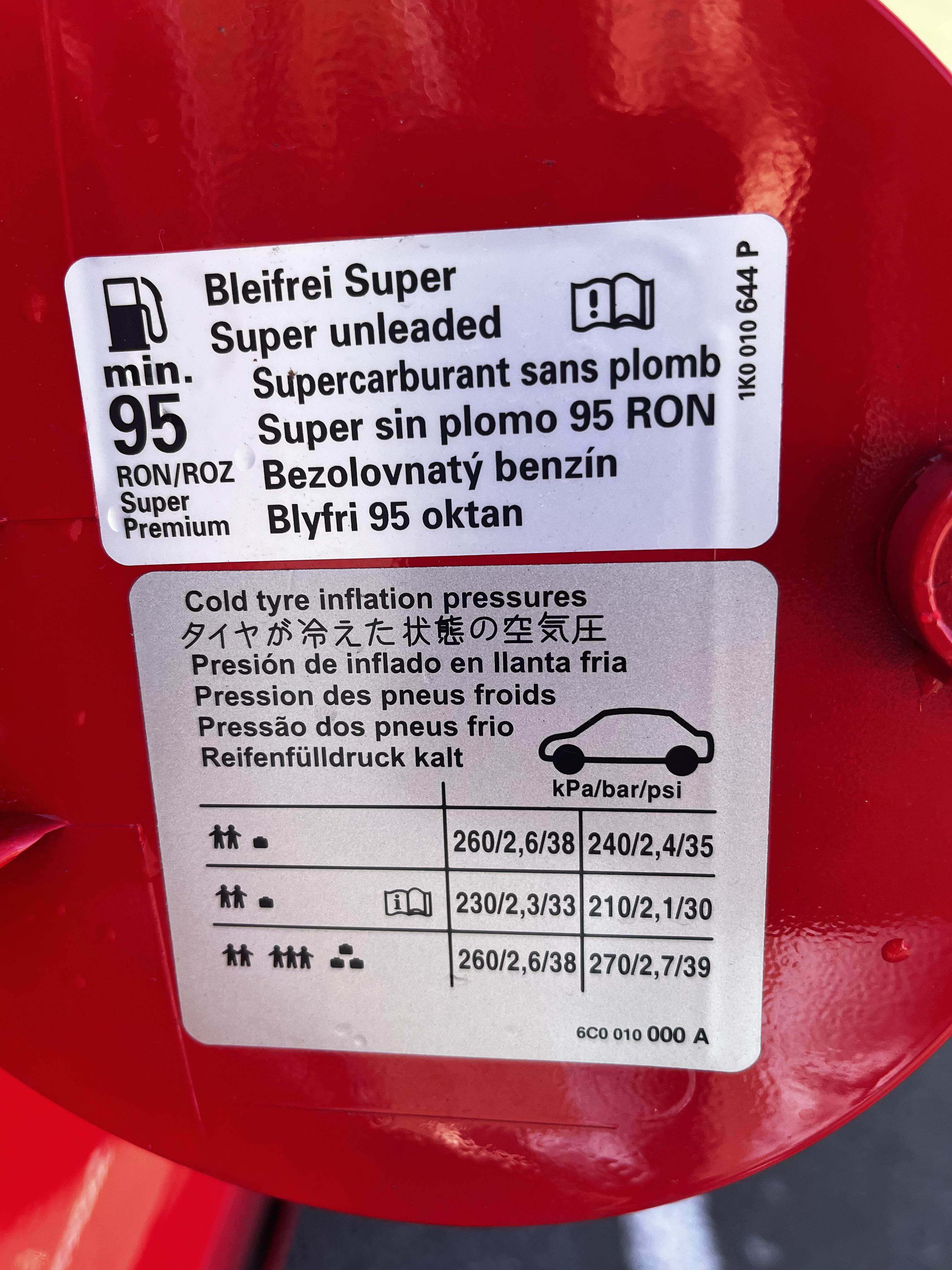 Tyre Pressure for VW Help | Scrolller