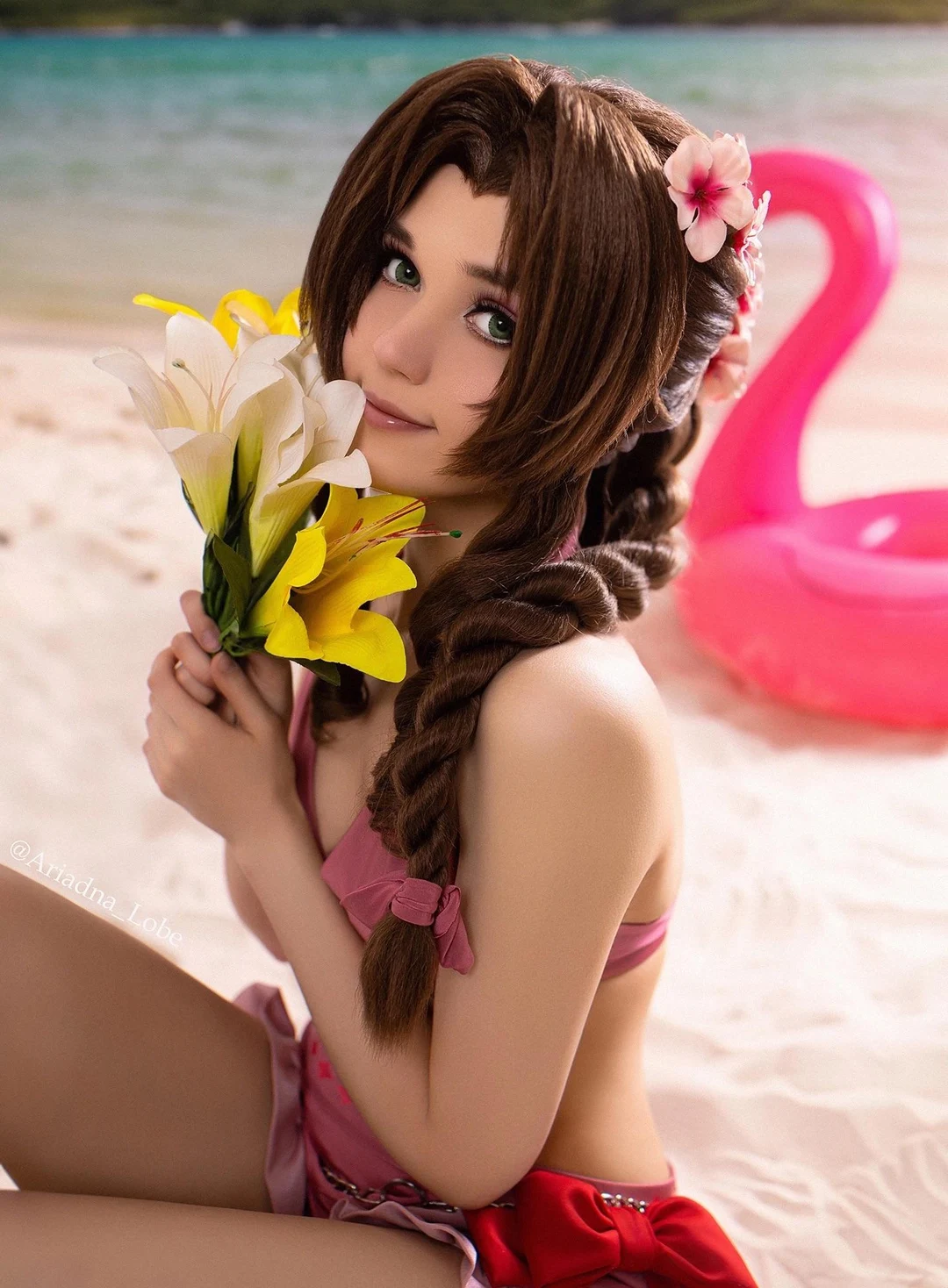 My Aerith cosplay this time on the right day 😊 | Scrolller