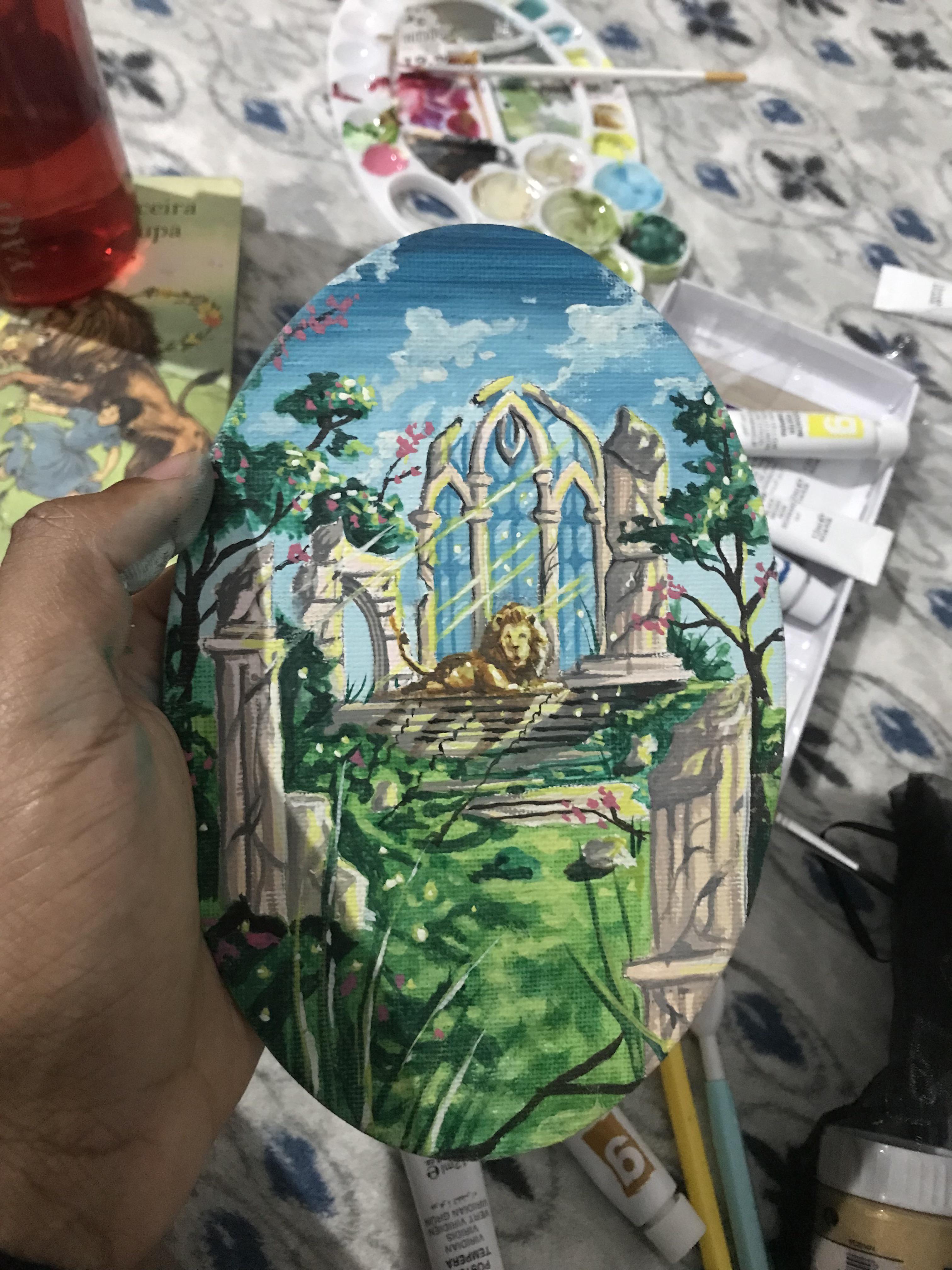 I made this painting inspired by aslan and the ruins of cair paravel | Scrolller
