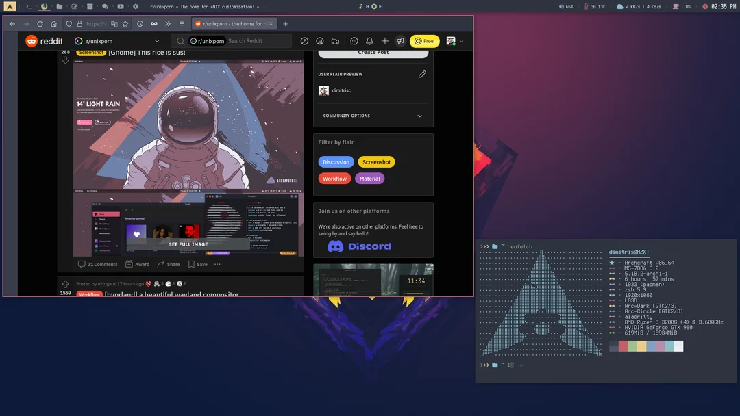 [bspwm] Custom Archcraft install | Scrolller