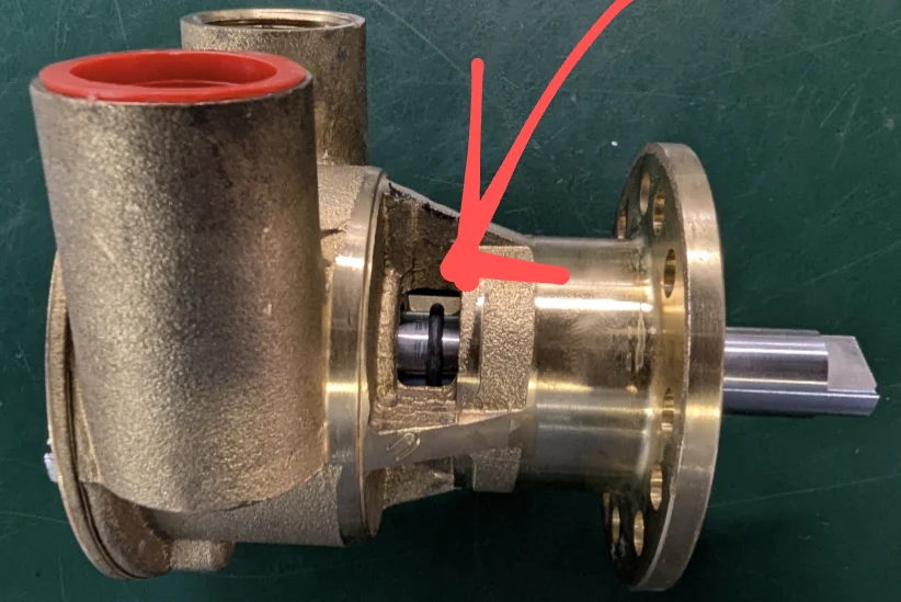 What is this o-ring for on raw water pump? | Scrolller