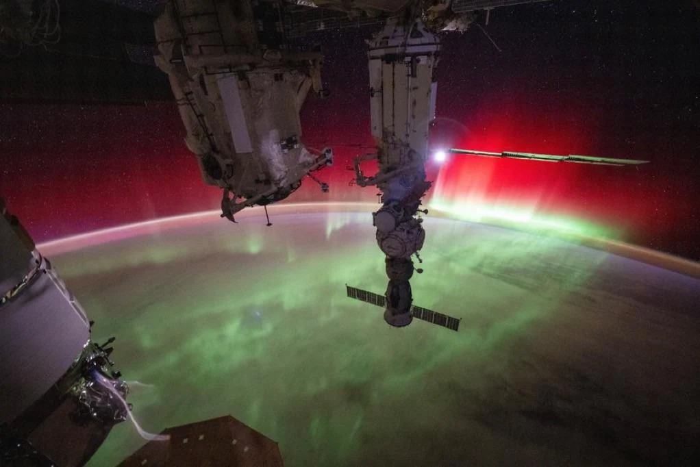 the aurora borealis from the space station looks like EoE | Scrolller