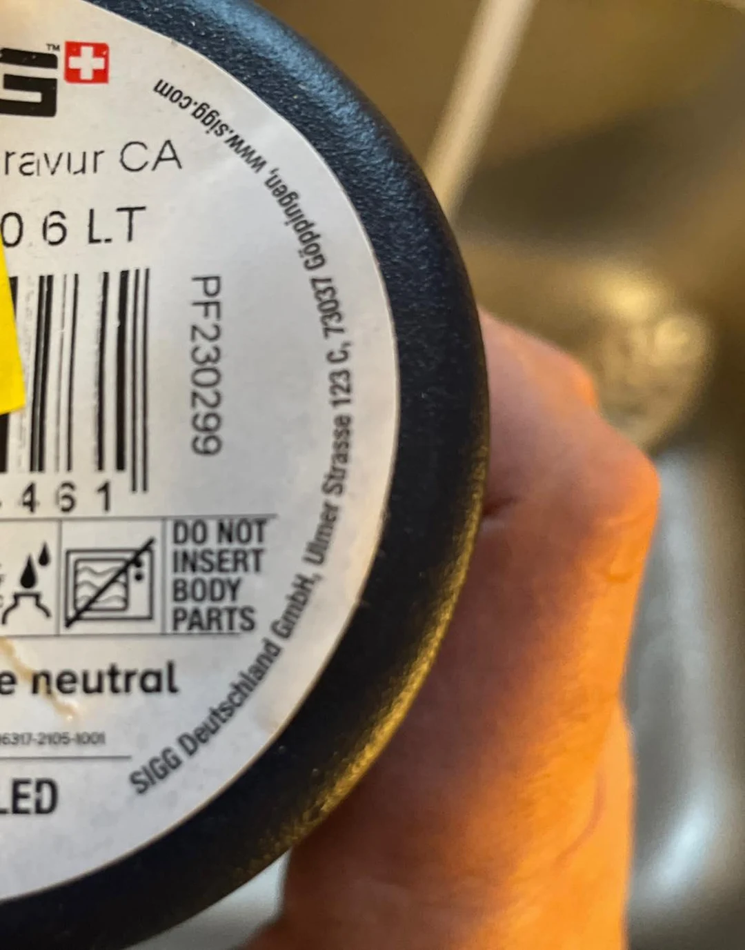 This warning label on my new water bottle. | Scrolller