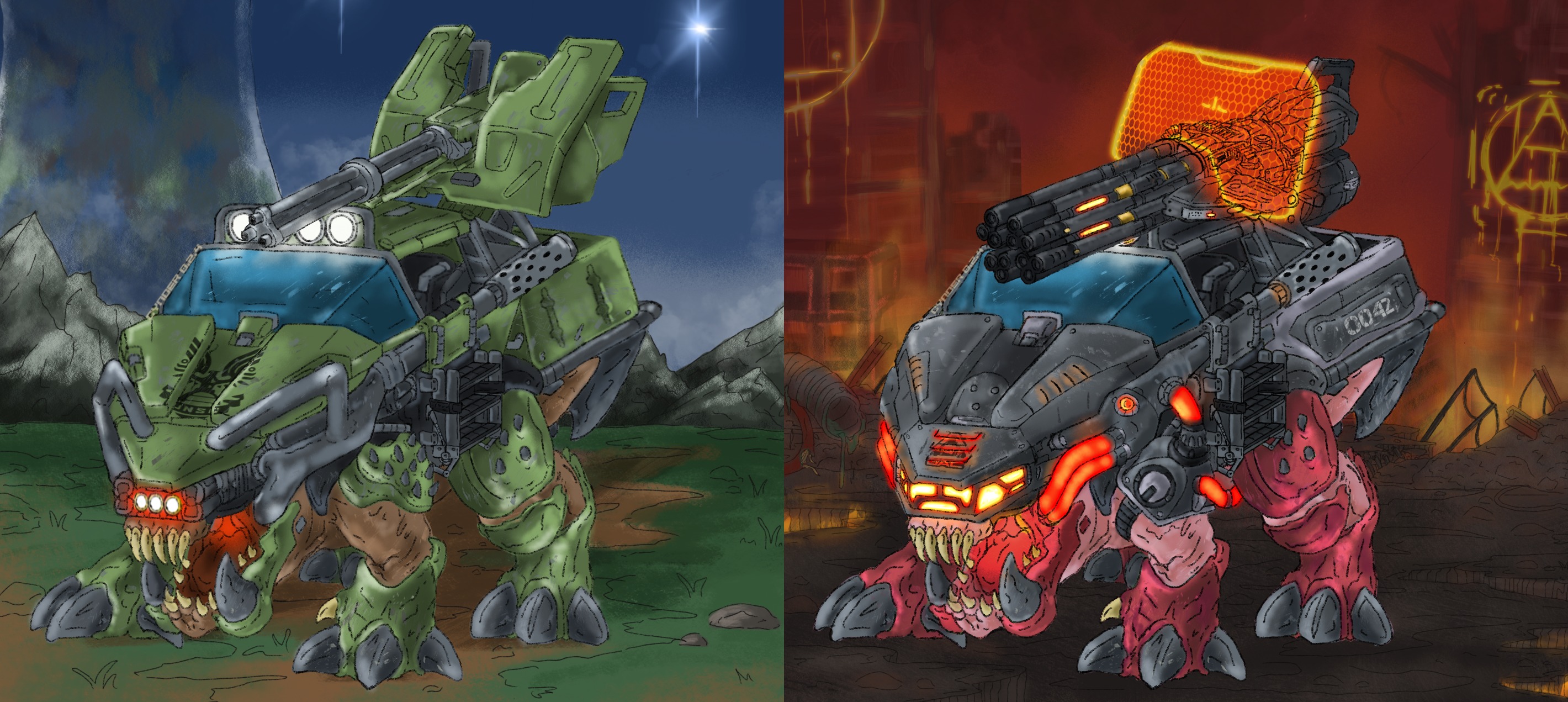 Warthog Pinky, a Doom/Halo crossover; art by u/Cynder_024 | Scrolller