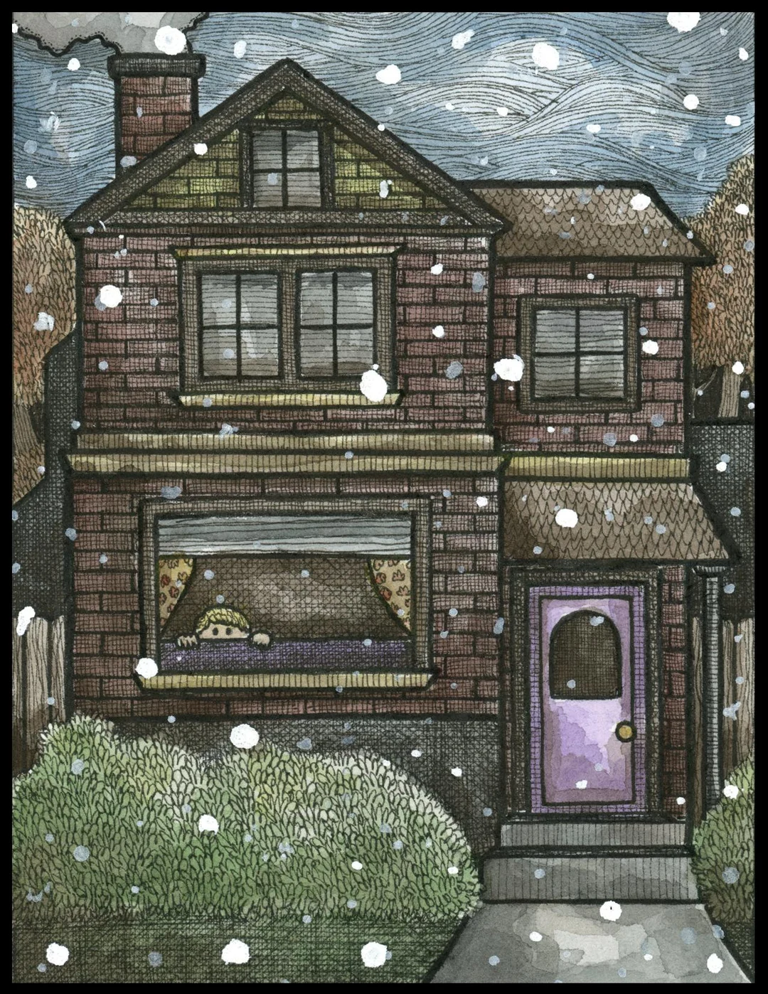Snow, Me, Watercolor, 2022 | Scrolller