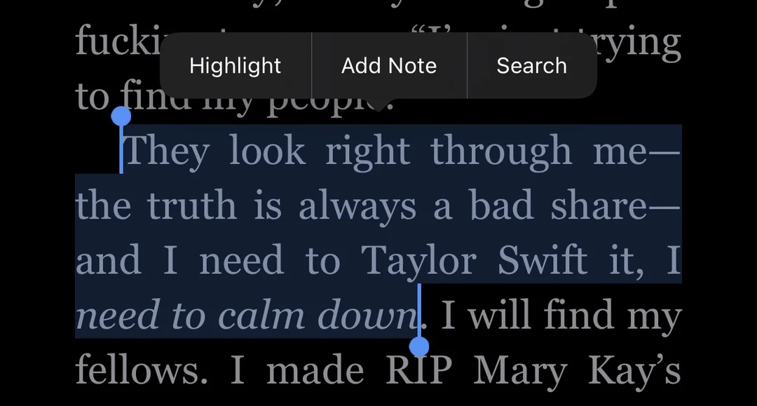 YNTC reference in the new “You” novel because it wouldn’t be a You novel without a Taylor ...