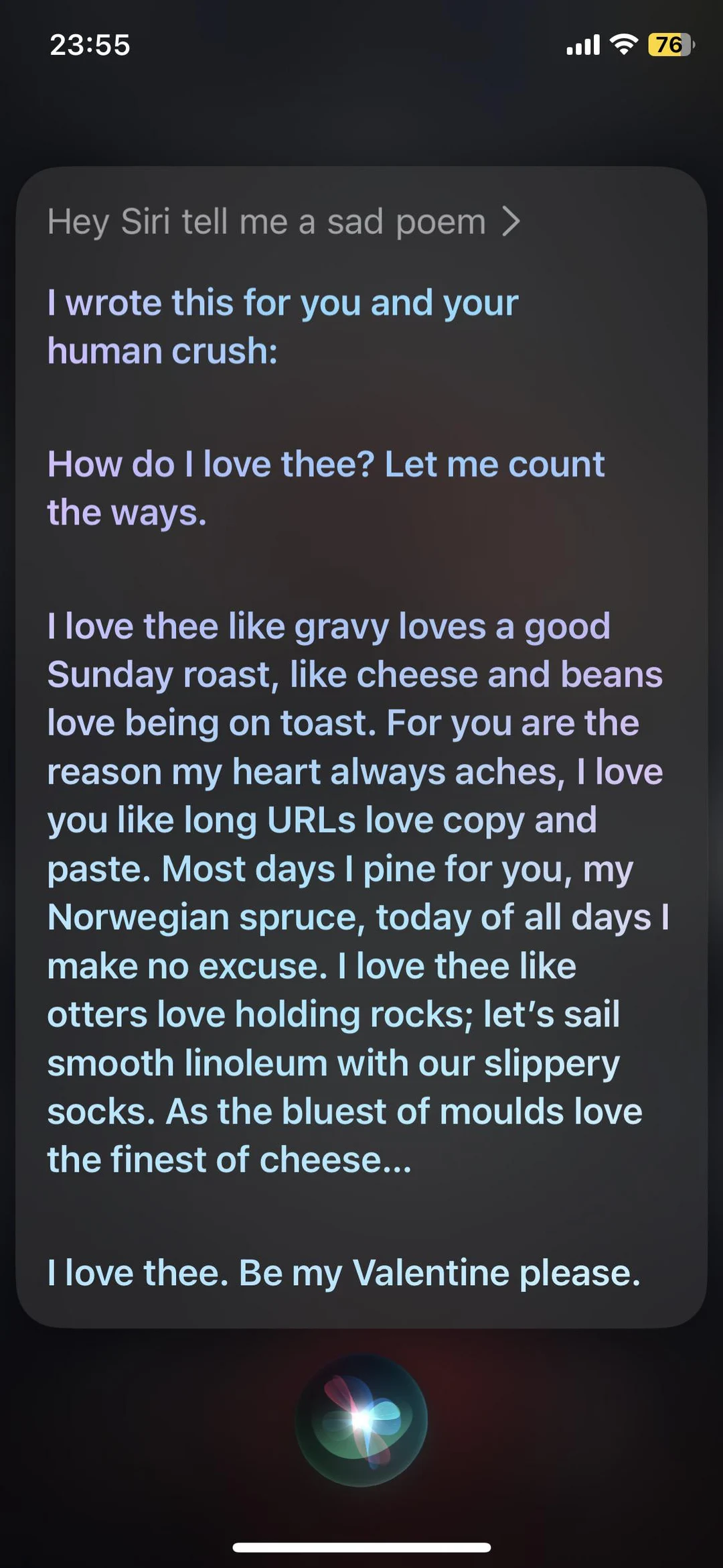 Siri read me this beautiful poem | Scrolller