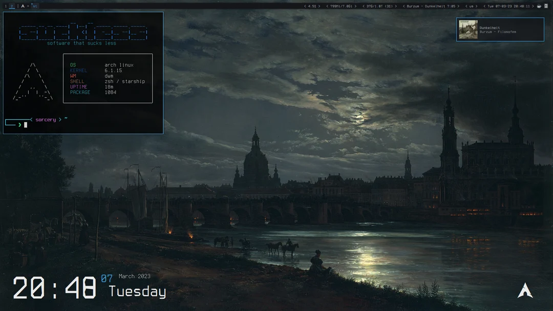 [dwm] what do you think about my arch setup? | Scrolller