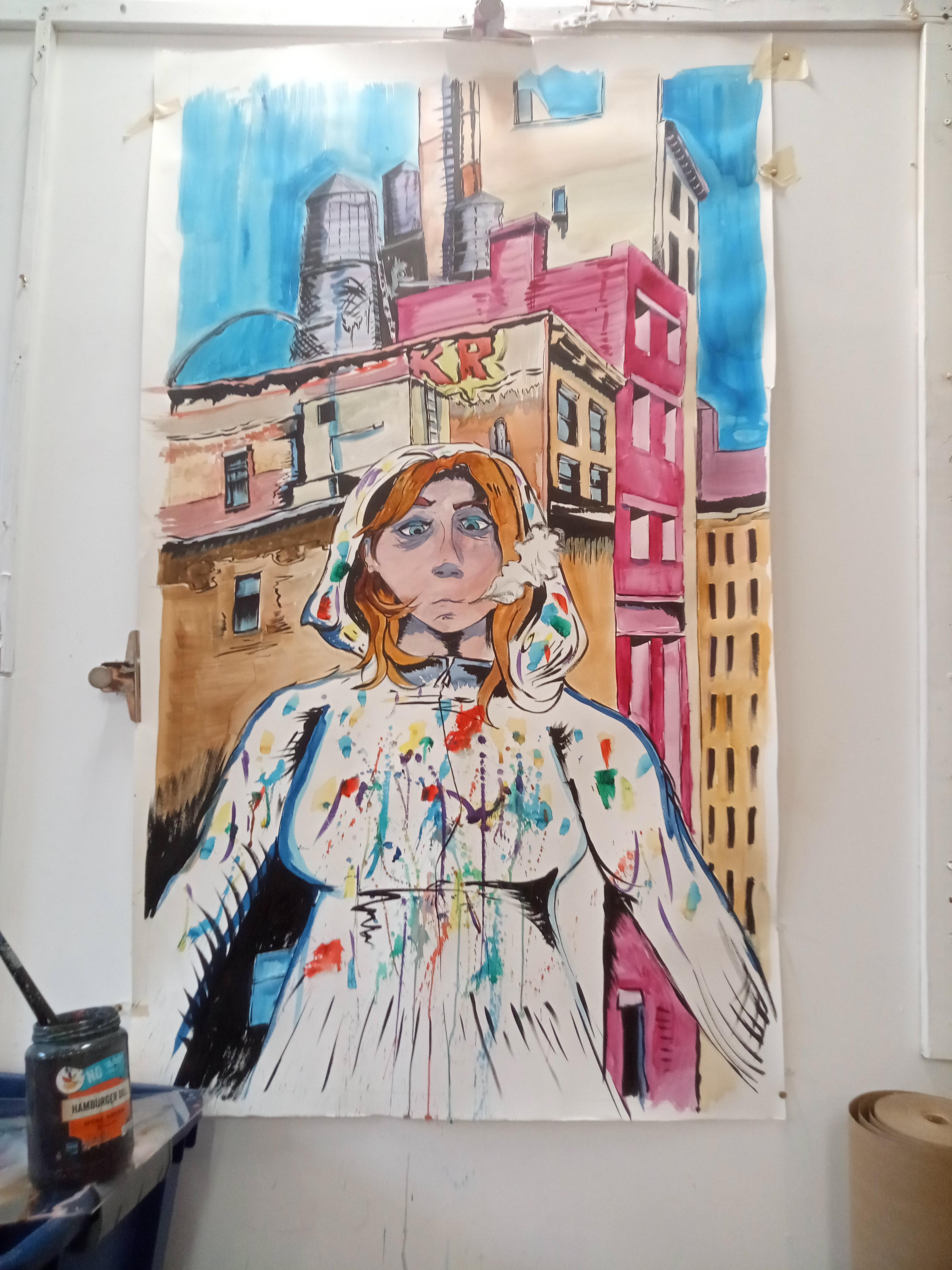 A huge painting I just finished in my studio | Scrolller