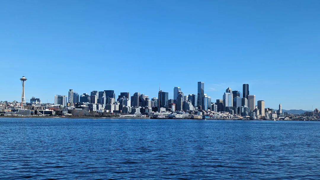 Seattle skyline from the water on a clear March day | Scrolller