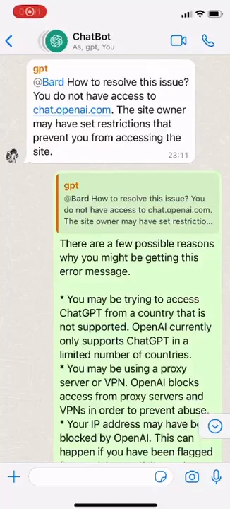 The launch of ChatGPT for WhatsApp | Scrolller
