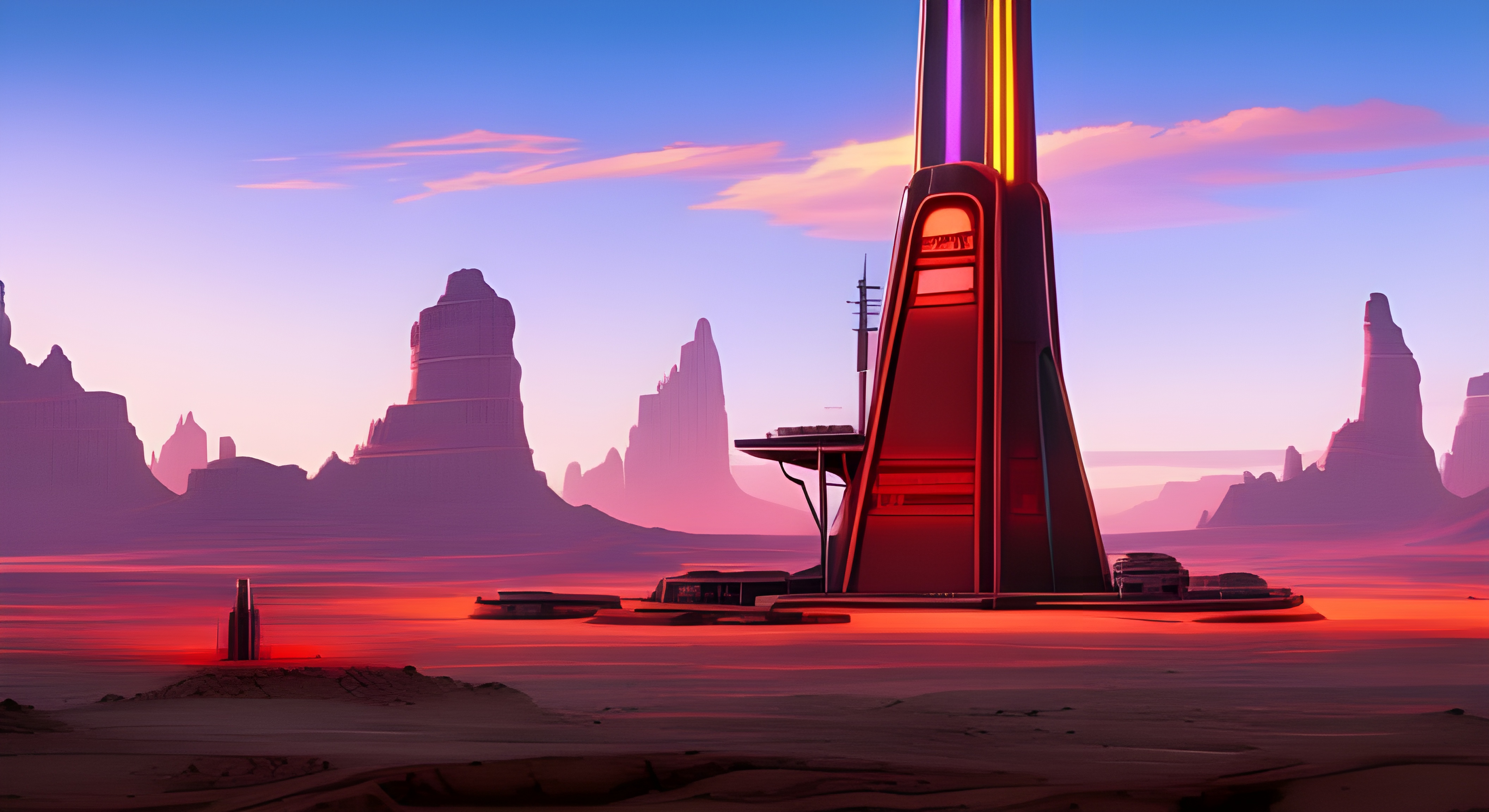 Neon deser tower | Scrolller