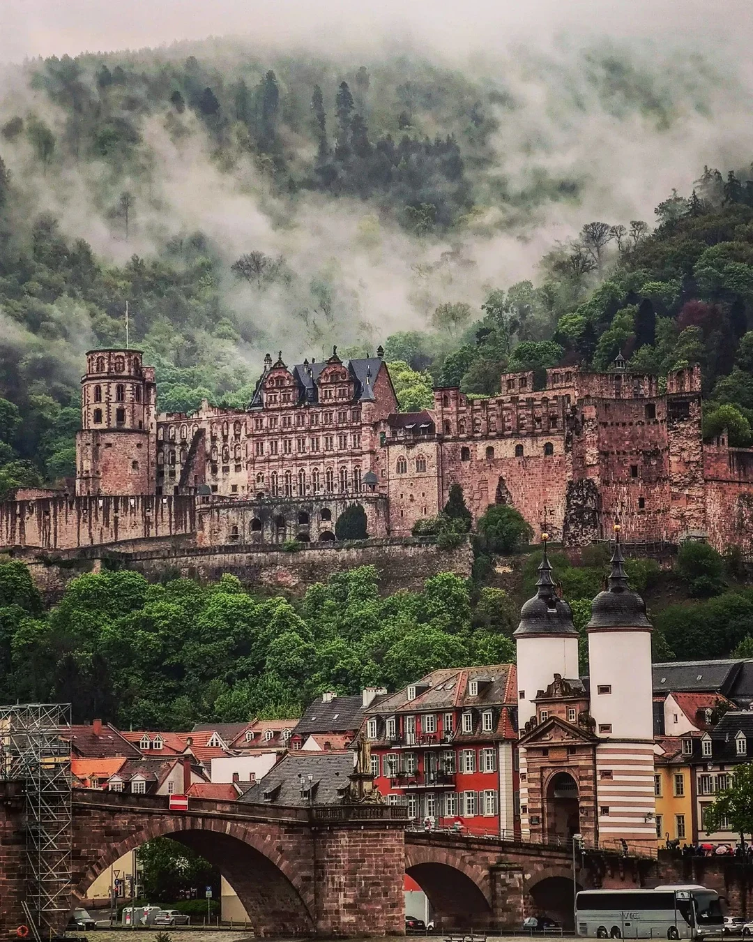 Heidelberg Castle towering over Heidelberg, Baden-Württemberg, Germany. | Scrolller