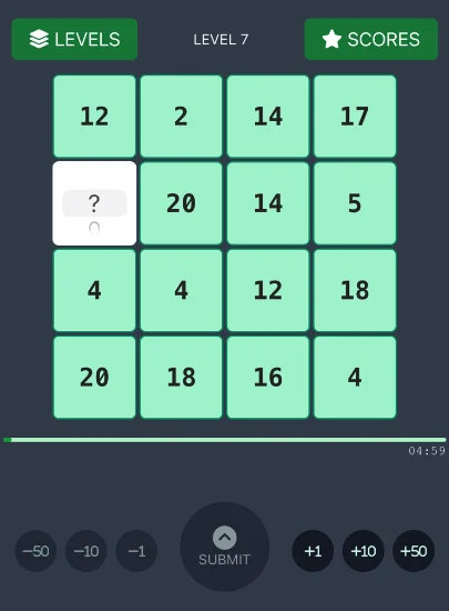 There is a pattern among the numbers either along the rows or along the columns. Can you ...