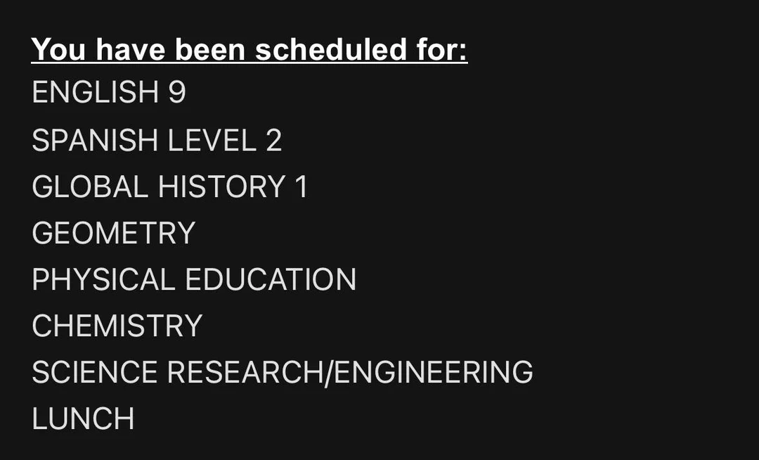 How is my freshman schedule? | Scrolller