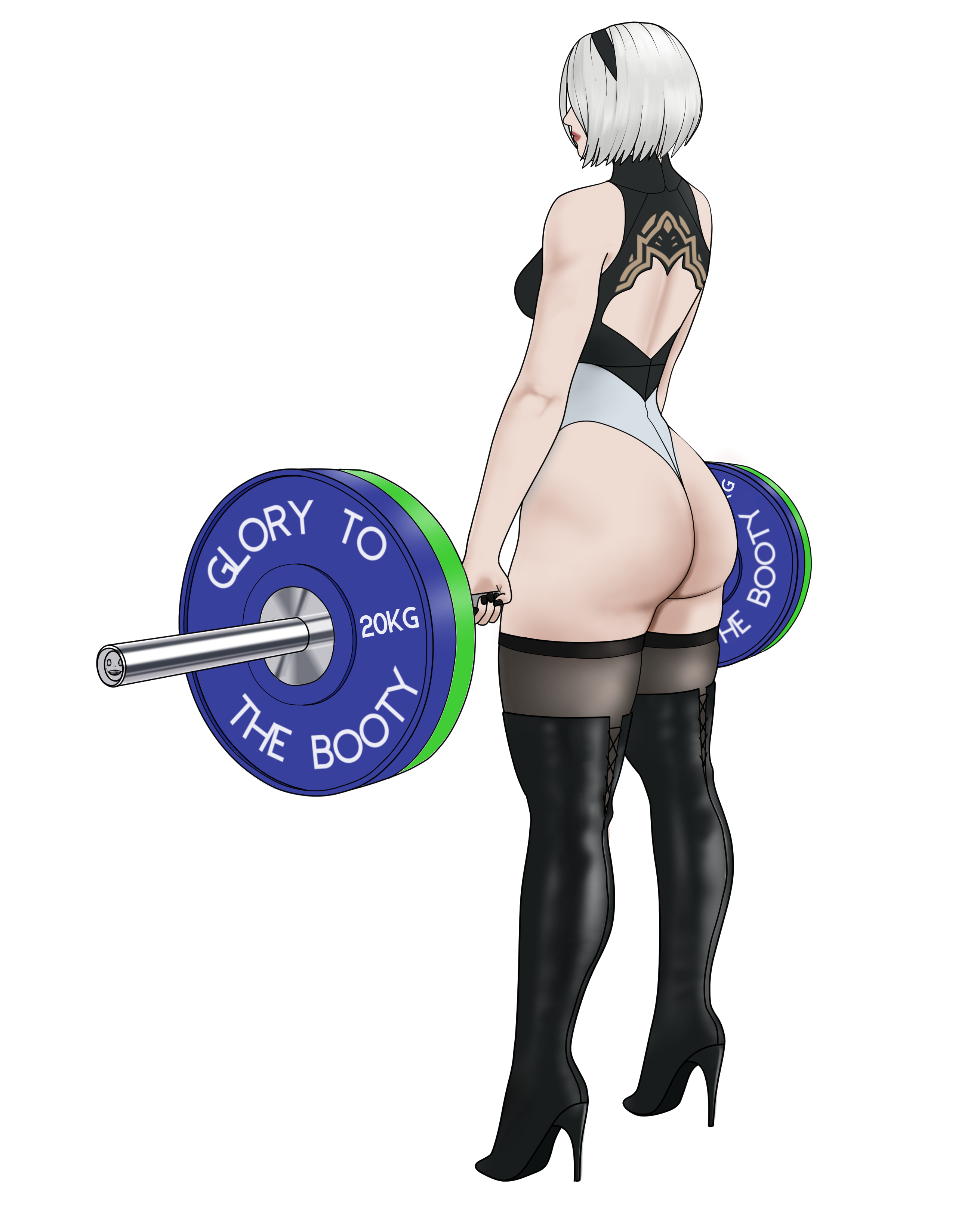 I drew 2B doing self-destruct lifts | Scrolller