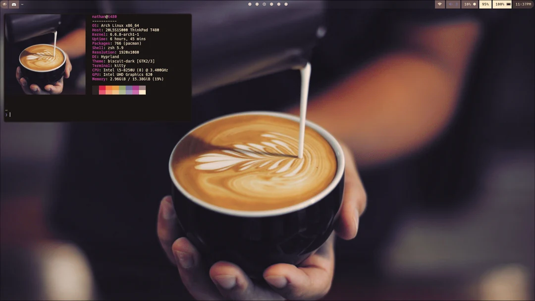 [hyprland] biscuit + latte art | Scrolller