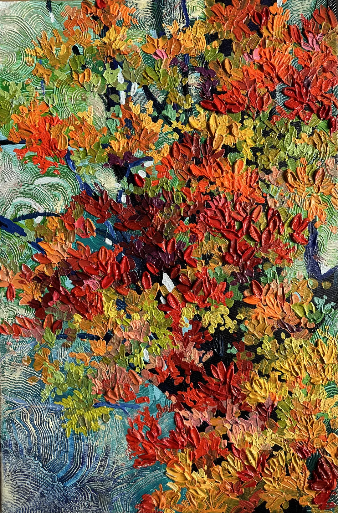 a piece of autumn maple, me, acrylic, 2022 | Scrolller