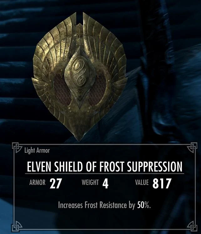 Shield with frost resistance. Is this an active effect as long as I wear it on my left hand? Or ...