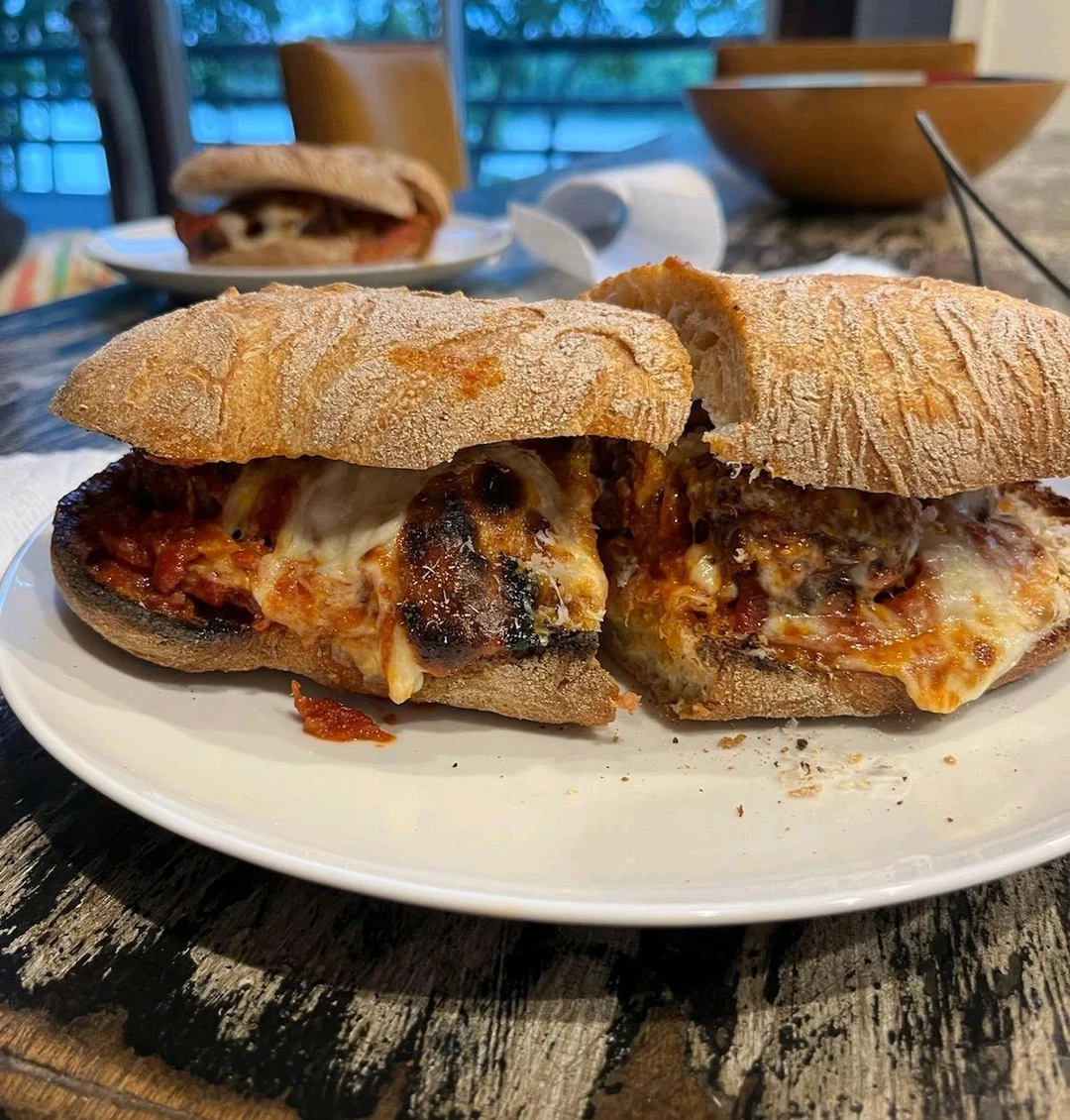Meatball sub on Home Milled Pain Rustique | Scrolller