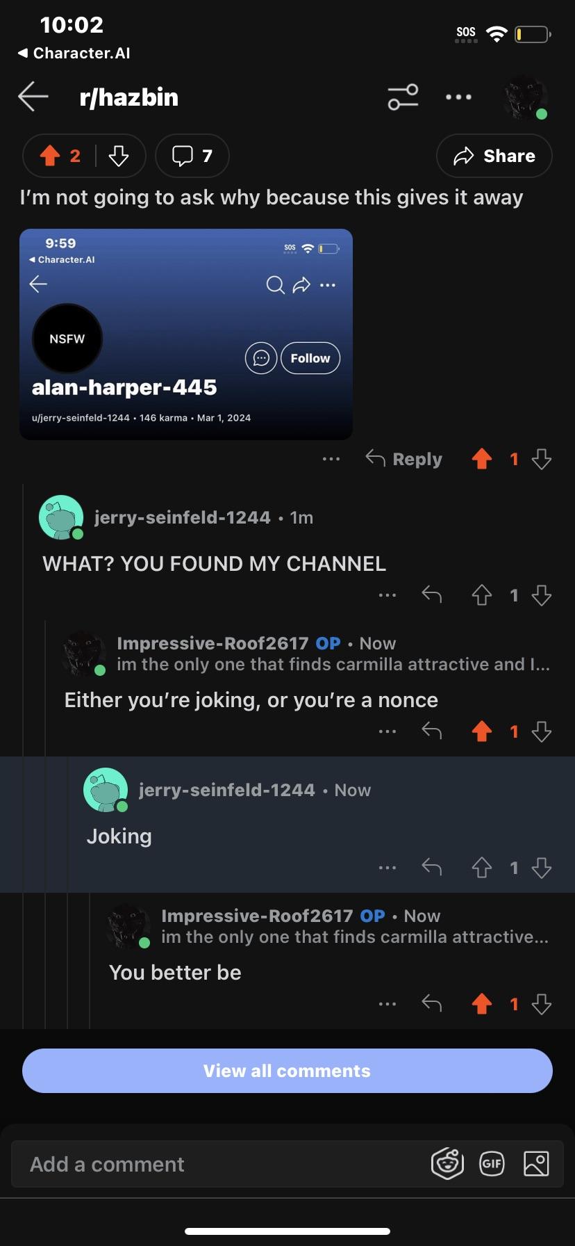 Weird interaction | Scrolller