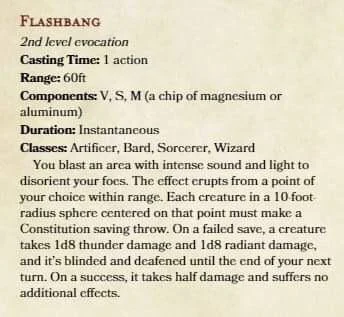Flashbang — a low-level CC/damage spell for 5e | Scrolller