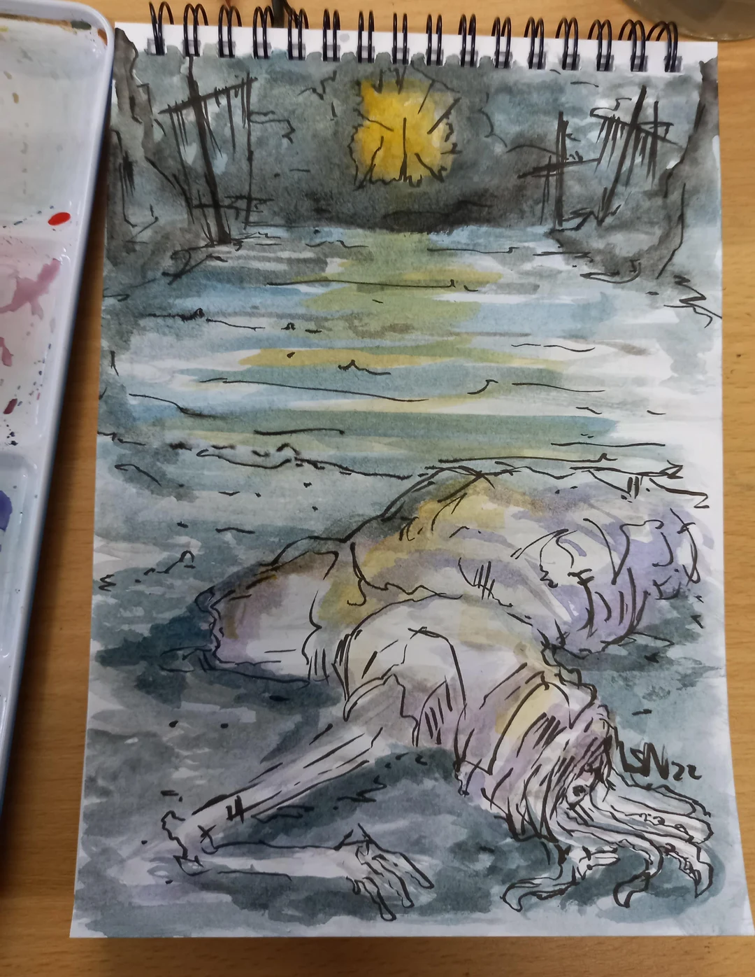 ah Kos.... - a quick watercolour and brush pen sketch I did to practice | Scrolller