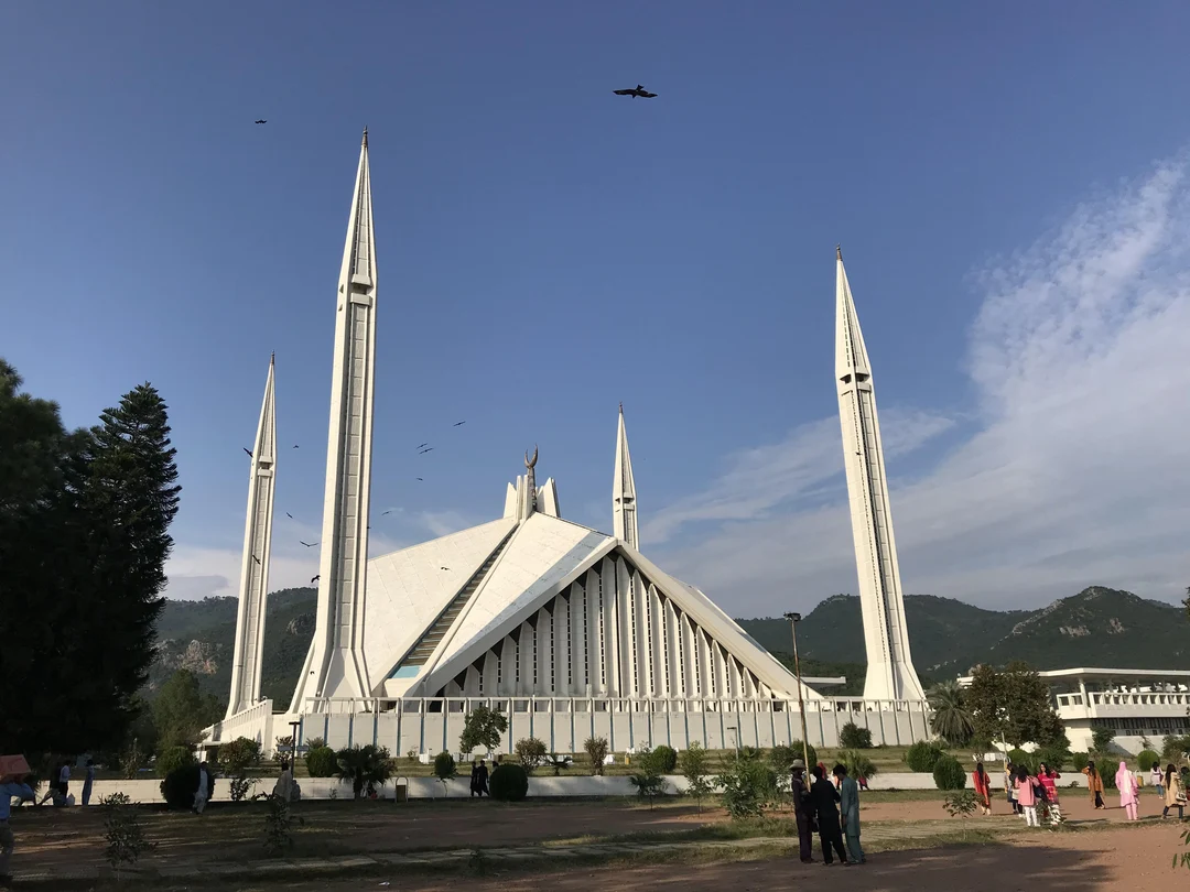Faisal Masjid in Islamabad, the national mosque of Pakistan designed by Turkish architect Vedat ...