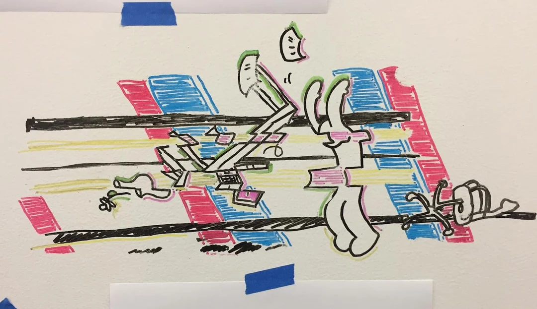 memory glitch, me, whiteboard markers, 2021 | Scrolller
