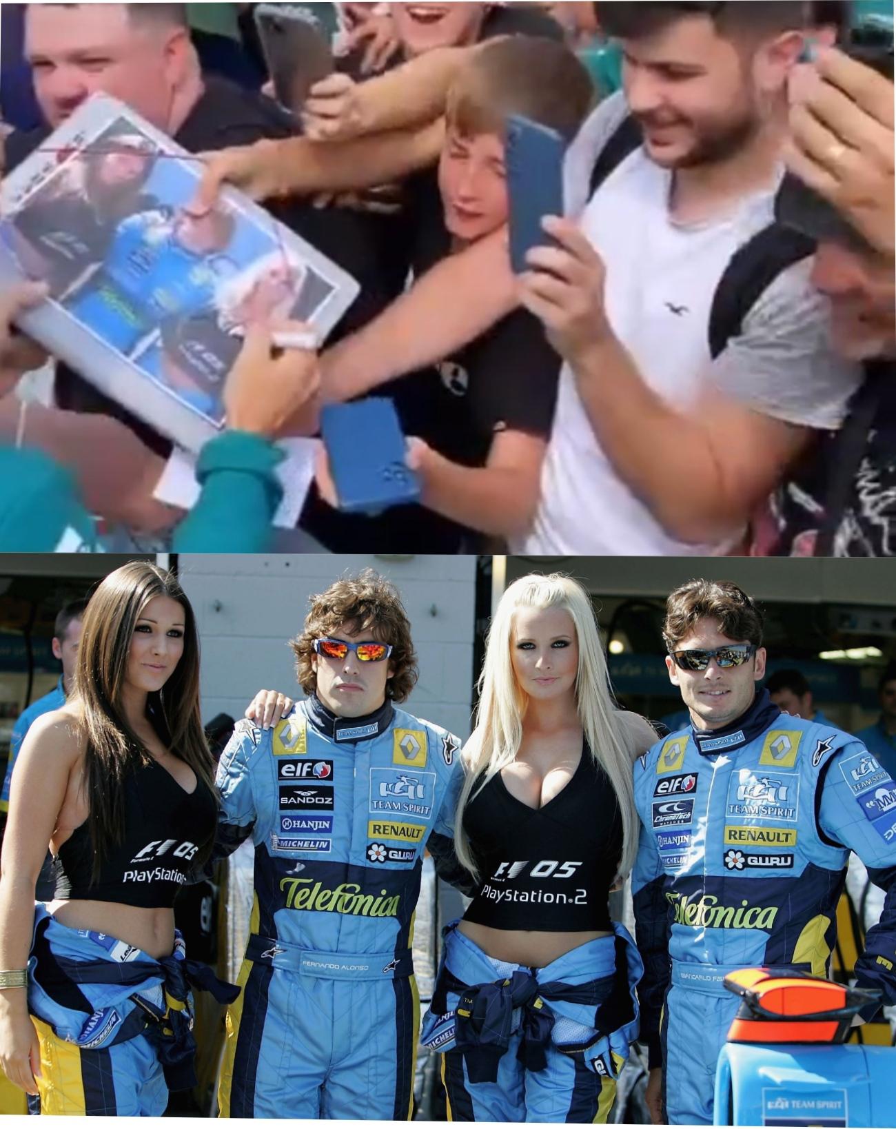 Alonso signing some photos | Scrolller