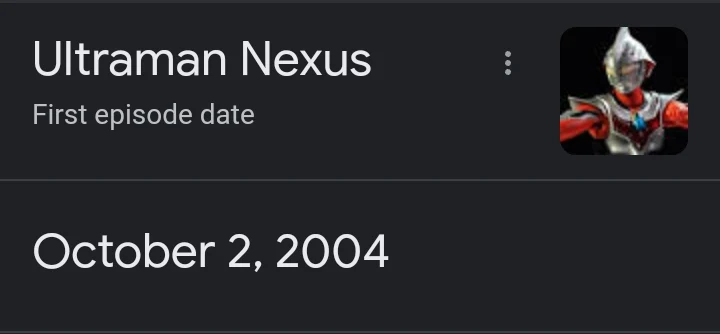 Hey Guys It's Almost The 18th anniversary of Ultraman Nexus. | Scrolller