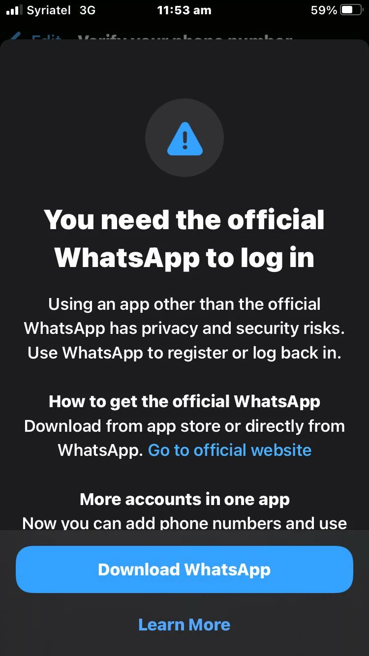 Official whatsapp issue | Scrolller