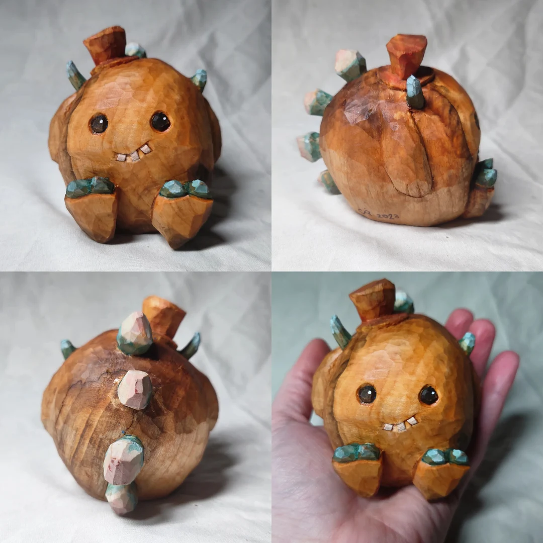 This Chunky Monster is just happy to be here [OC] Wood Carving | Scrolller