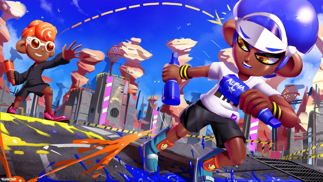 A cool Fanart i had the chance to do of splatoon 3 octolings for AlphaStar thumbnail video ...