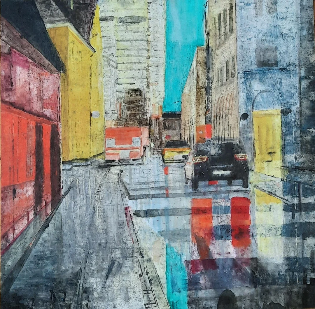 Copenhagen streetscape, me, oil on panel, 2022 | Scrolller