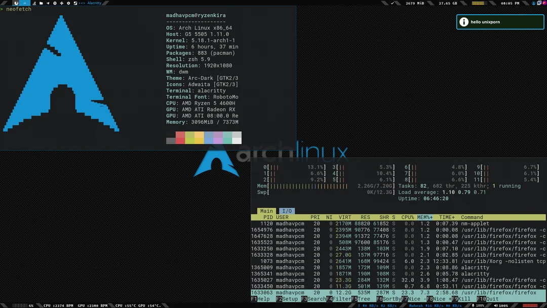 Discover more like Unixporn: [dwm] [Polybar] Arch linux Rice. No DE. and Related Content | Scrolller