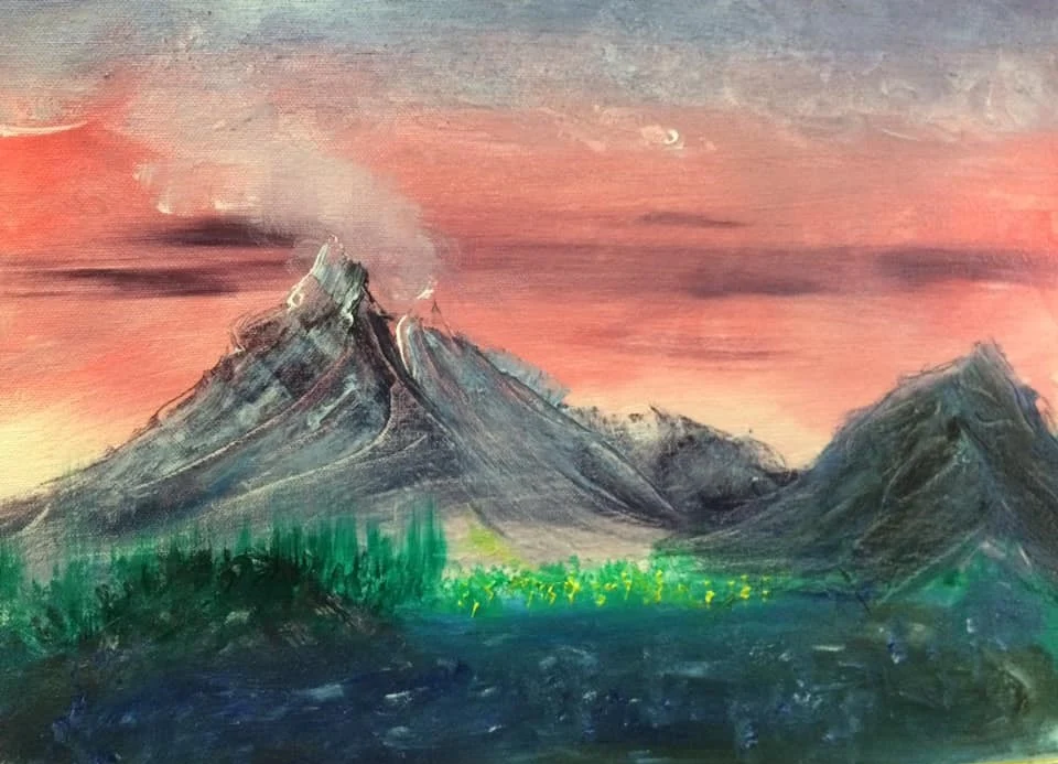 Dusk Mountain, me, oil on canvas, 2022 | Scrolller